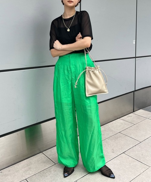 Ameri（アメリ） パンツ CUPRO WIDE TUCK PANTS レディース : ZOZOTOWN Yahoo!店 - 通販 - Yahoo!ショッピング