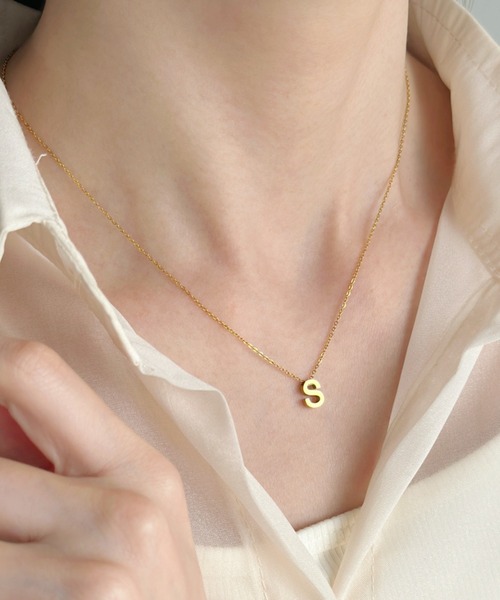 iso ネックレス シンプルイニシャルネックレス「ステンレス」-simple initial necklace/stainless- レディース : ZOZOTOWN Yahoo!店 - 通販 ...