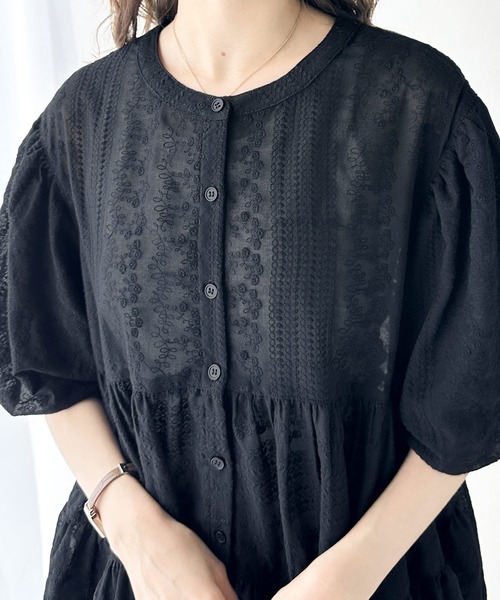 Yahoo!オークション - 「classicalelf」 7分袖ブラウス X-LARGE グレー...