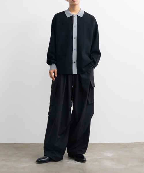 Yahoo!オークション - 「SINSS」 ニットカーディガン MEDIUM ブルー メ...