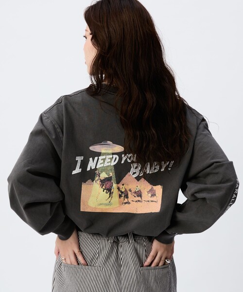 tシャツ 限定展開 I Need You Baby/アイニーヂューベイべー Pigment UFO L/S TEE メンズ ...