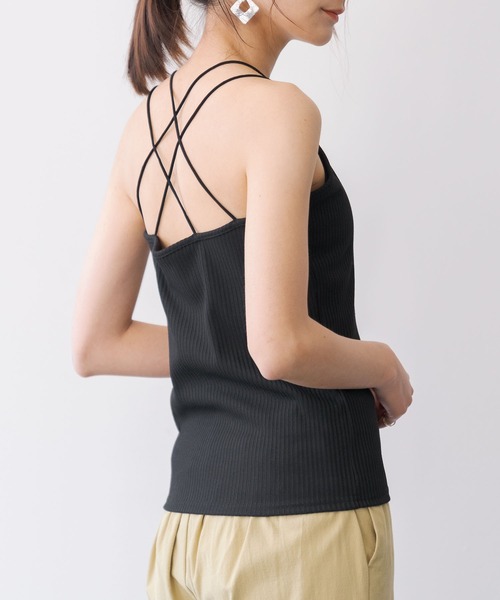 and it_（アンドイット） キャミソール カップ付バッククロスストラップスクエアキャミソール : ZOZOTOWN Yahoo!店 ...