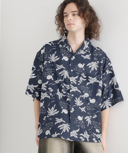 tk.TAKEO KIKUCHI シャツ 梨地クジラ柄オープンカラーシャツ メンズ : ZOZOTOWN Yahoo!店 - 通販 - Yahoo!ショッピング