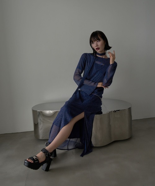 HARE ワンピース 「NARROW STYLE/WEB・一部店舗限定」カットアウトラメシアーワンピース(HARE) : ZOZOTOWN Yahoo!店 - 通販 - Yahoo!ショッピング
