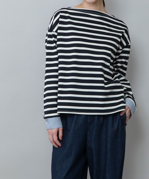 Munich tシャツ コットンバスクボーダー×ストライプシャツカフスプルオーバー レディース : ZOZOTOWN Yahoo!店 - 通販 - Yahoo!ショッピング