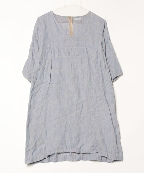 fog linen work 「fog work」 7分袖ワンピース - ブルー レディース : ZOZOTOWN Yahoo!店 - 通販 - Yahoo!ショッピング