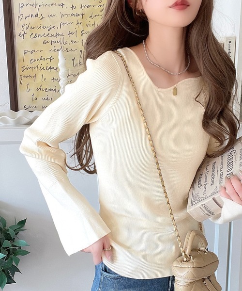 Yahoo!オークション - 「classicalelf」 Vネックニット LARGE ブルー ...