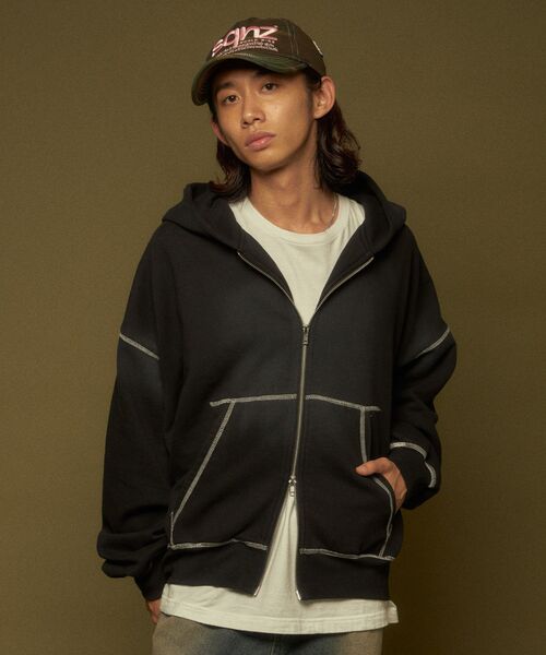 Yahoo!オークション - 「SEQUENZ」 ジップアップパーカー X-LARGE ブラ...