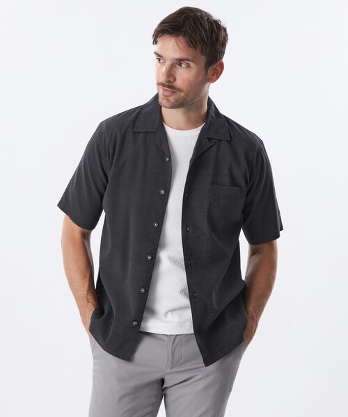 EPOCA UOMO シャツ 「Safari Lounge別注」半袖リネンストレッチシャツ メンズ : ZOZOTOWN Yahoo!店 - 通販 - Yahoo!ショッピング