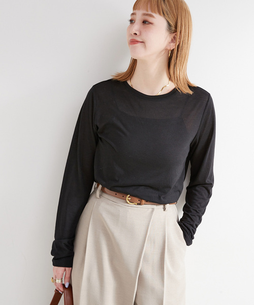 Simplicite（サンプリシテ） tシャツ 「追加3」シアークルーネックロンTEE レディース : ZOZOTOWN Yahoo!店 - 通販 - Yahoo!ショッピング