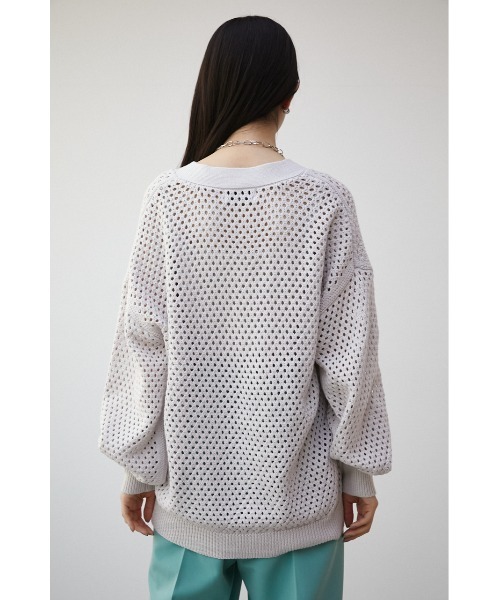 AZUL BY MOUSSY（アズールバイマウジー） カーディガン MESH KNIT CARDIGAN/メッシュニットカーディガン ...
