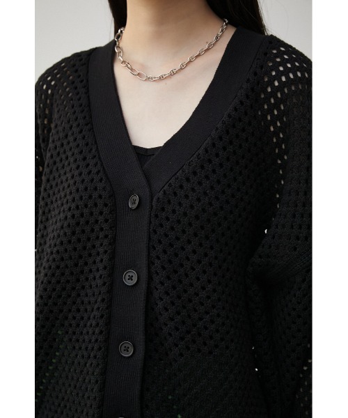 AZUL BY MOUSSY（アズールバイマウジー） カーディガン MESH KNIT CARDIGAN/メッシュニットカーディガン ...