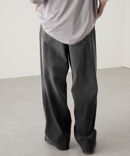 パンツ デニム ジーンズ メンズ 「Alfred Alex」gradation wide straight denim pants / グラデーション :73826404:ZOZOTOWN ...