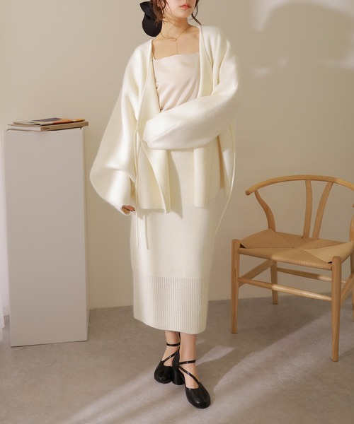 カーディガン cache coeur knit cardigan /カシュクール ボリューム