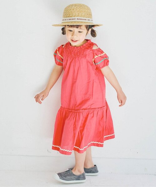 p.premier ワンピース なみなみオフショルパフスリーブワンピース キッズ 子供服 女の子 : ZOZOTOWN Yahoo!店 ...