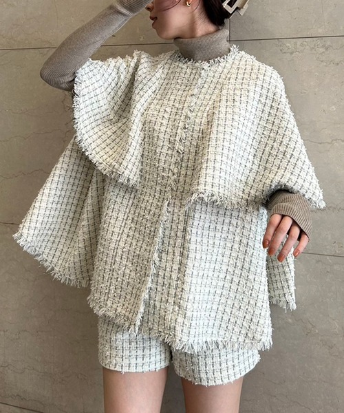 Yahoo!オークション - 「anuans」 ツイードジャケット FREE ホワイト ...