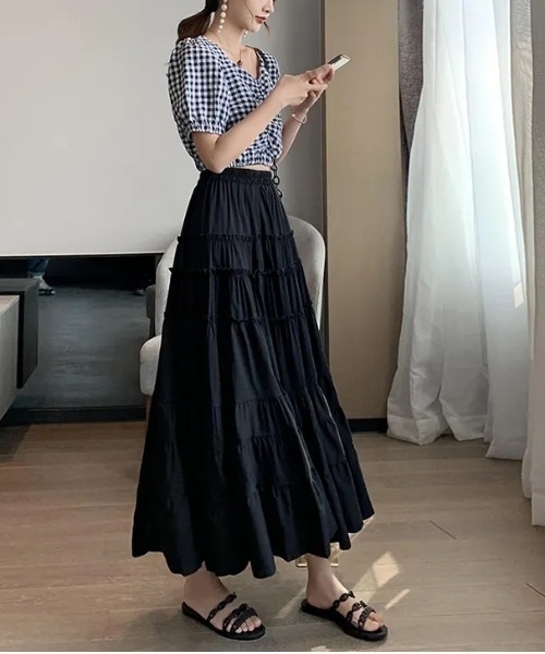 JAYRO スカート ティアードフレアロングスカート : ZOZOTOWN Yahoo!店 - 通販 - Yahoo!ショッピング