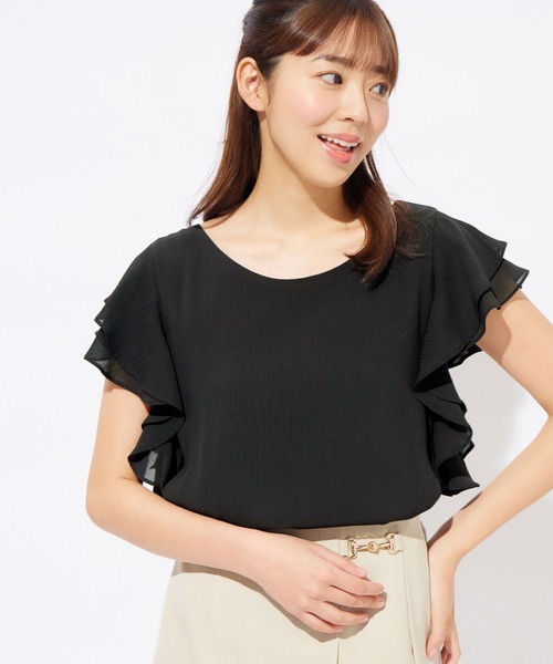 Yahoo!オークション - 「alotta」 半袖ブラウス MEDIUM オフホワイト ...