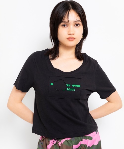 atmos girls tシャツ pink Damaged Patch T-shirt / アトモス ピンク ダメージ パッチ ティーシャツ レディース : ZOZOTOWN Yahoo!店 ...