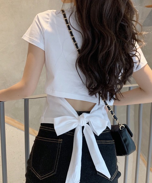 ALTROSE tシャツ チビT ミニ丈 Tシャツ バックリボン レディース : ZOZOTOWN Yahoo!店 - 通販 - Yahoo!ショッピング