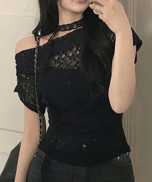 tシャツ Nia(ニア)/「タイ付き」 オフショルダー シースルーレーストップス レディース メンズ : ZOZOTOWN Yahoo!店 - 通販 - Yahoo!ショッピング