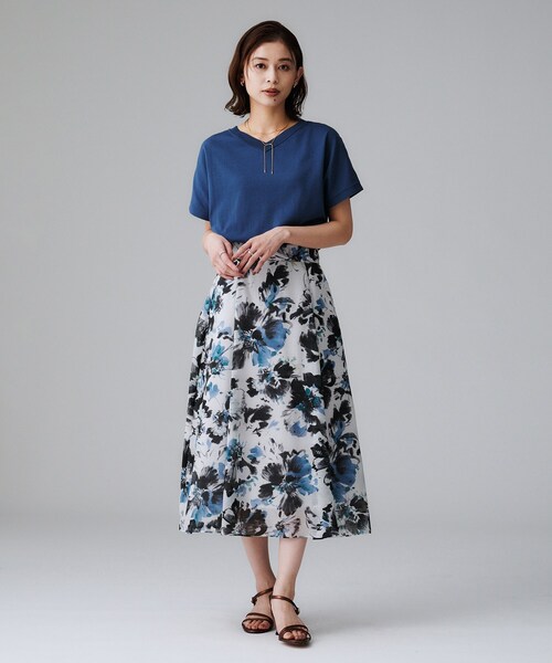 UNTITLED（アンタイトル） スカート 「シアー/後ろウエストゴム/花柄