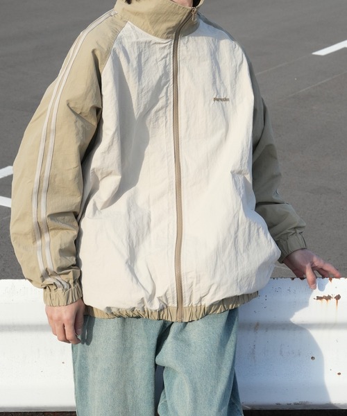 Yahoo!オークション - 「Perushu」 ナイロンブルゾン LARGE ベージュ ...