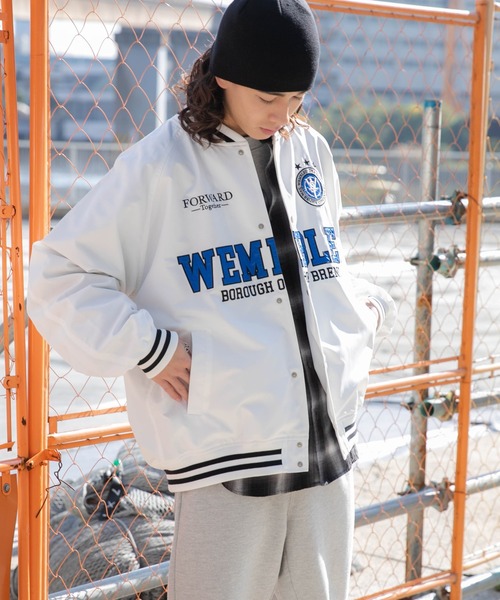 Yahoo!オークション - 「WEGO」 スタジャン LARGE ホワイト メンズ