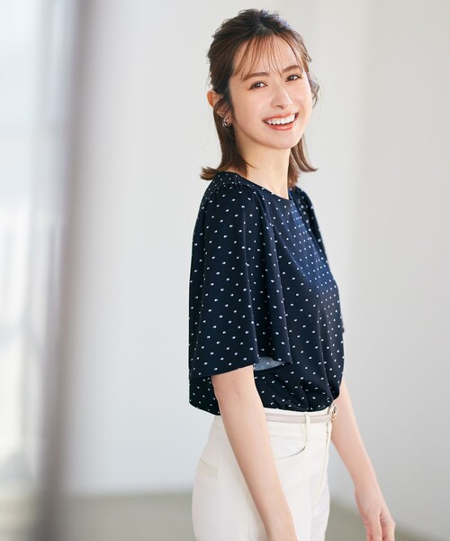 ANY SIS（エニィスィス） ブラウス シャツ 「接触冷感・吸水速乾・UVケア」エアリードレープスムース フレア袖 ブラウス レディース ...