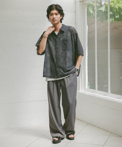 RAGEBLUE シャツ レースデザインシャツ/シアーシャツ メンズ : ZOZOTOWN Yahoo!店 - 通販 - Yahoo!ショッピング