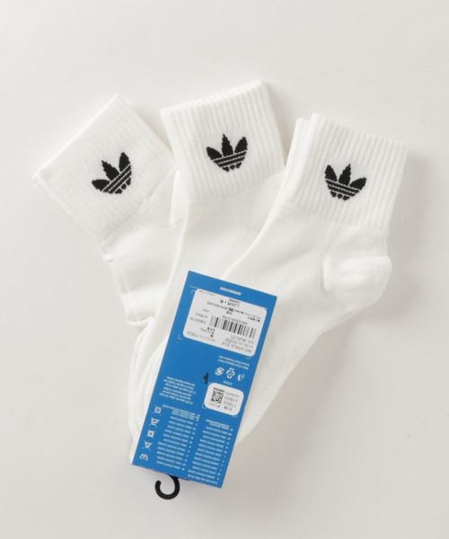 adidas（アディダス） 靴下 FT8529 U ANKLE SOCKS 3P WHT/WHT/BLK メンズ : ZOZOTOWN ...