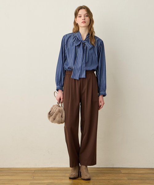 LE SOUK HOLIDAY（ルスークホリデー） パンツ 裏起毛ストレッチタック