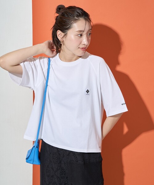 FREAK'S STORE 「FREAK'S STORE」 「Columbia」半袖Tシャツ フリ- オフホワイト レディース ...