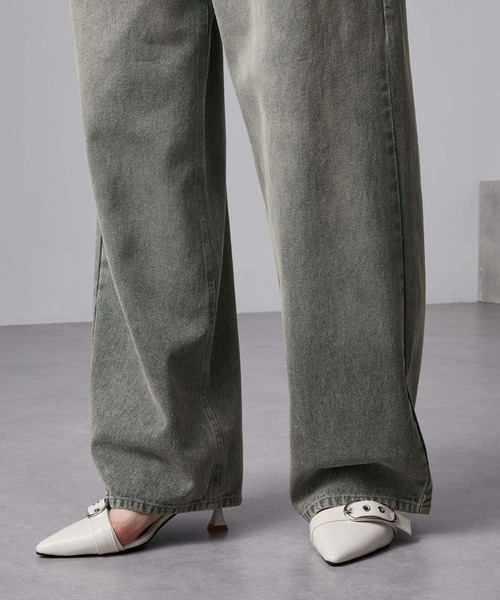 Yahoo!オークション - 「nui nullu」 加工デニムパンツ S ブラック レ...