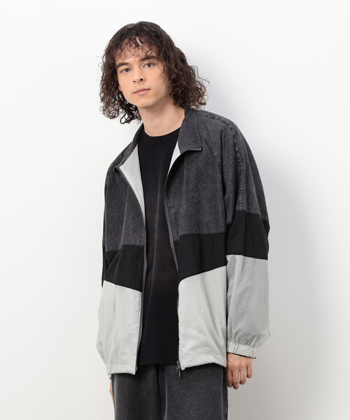 パープル＆イエロー（Purple & Yellow）/ライトオンスデニム×シアーナイロン切替ブルゾン Purple&Yellow（パープルアンドイエロー） ブルゾン アウター ライト