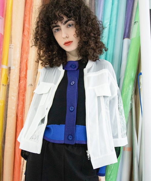 AULA AILA カーディガン カラーブロックショートカーディガン レディース : ZOZOTOWN Yahoo!店 - 通販 - Yahoo!ショッピング