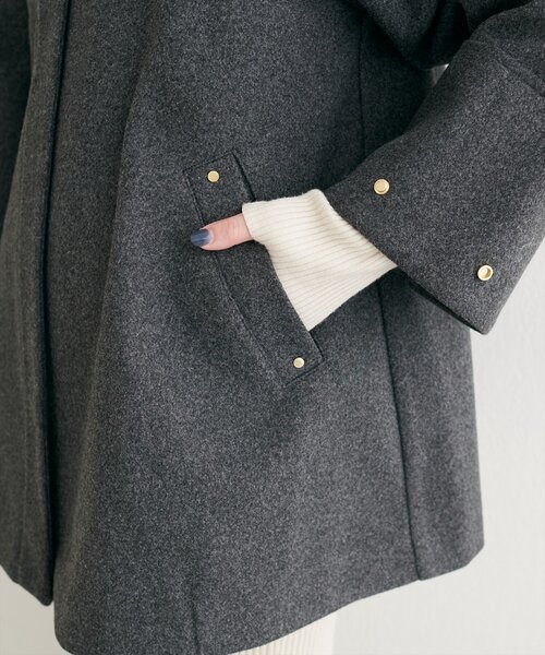 natural couture ノーカラーコート コート 「osono」2WAYノーカラー