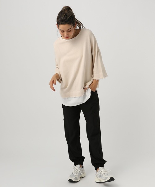 Yahoo!オークション - 「BAYFLOW」 7分袖カットソー MEDIUM モカ レデ...