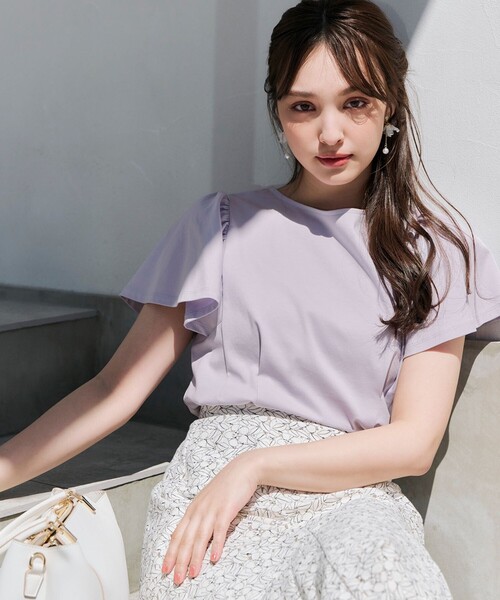 ANY SIS（エニィスィス） tシャツ 「接触冷感」美人 フリルスリーブ カットソー レディース : ZOZOTOWN Yahoo!店 ...