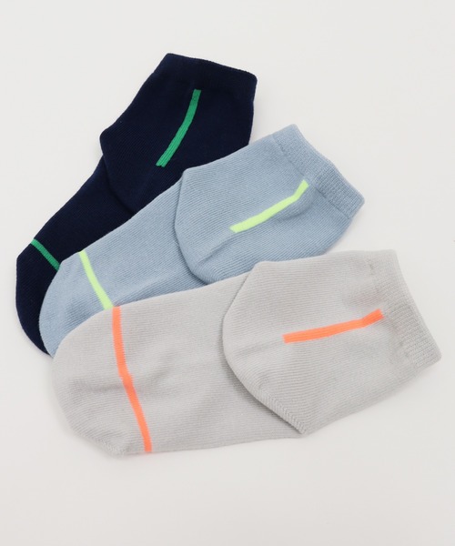 stample 靴下 ネオンカラーライン ショートソックス 「3足セット」 キッズ 子供 男の子 女の子 : ZOZOTOWN Yahoo!店 - 通販 - Yahoo!ショッピング
