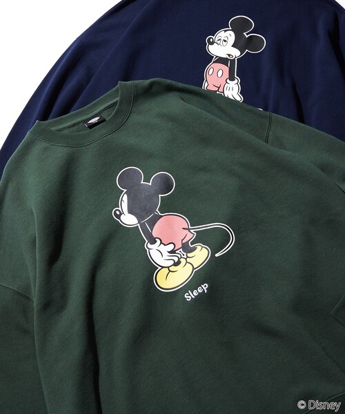 FREAK'S STORE 「FREAK'S STORE」 スウェットカットソー「Disneyコラボ」 MEDIUM グリーン メンズ ...