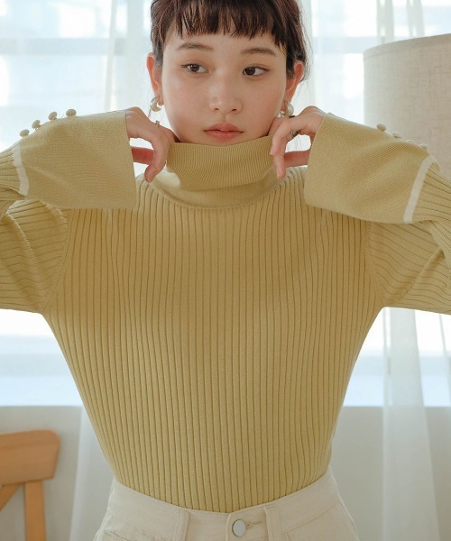 Yahoo!オークション - 「Bab」 タートルネックニット FREE アイボリー ...