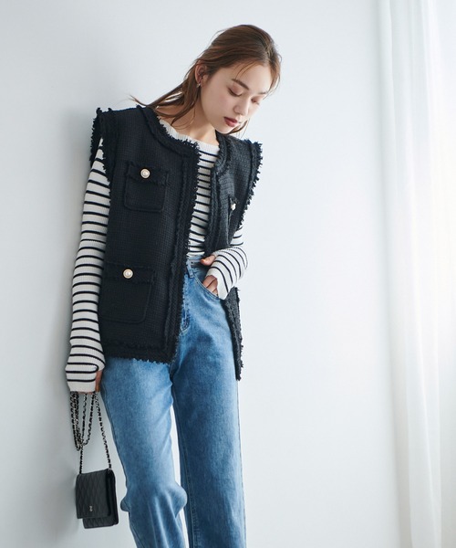 Edit Sheen 「Edit Sheen」 ベスト M ブラック レディース : ZOZOTOWN Yahoo!店 - 通販 - Yahoo!ショッピング