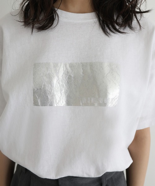 hellam（ヘラム） tシャツ 「無くなり次第販売終了！数量限定アイテム」シルバーヴィンテージ箔プリントTシャツ レディース : ZOZOTOWN Yahoo!店 - 通販 - Yahoo ...