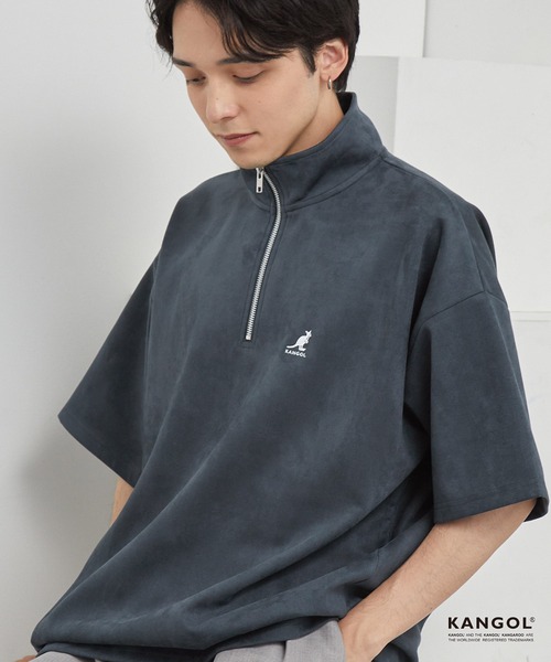 KANGOL tシャツ KANGOL/カンゴール 別注 ロゴ ワンポイント刺繍ブラッシュドハーフジップ半袖Tシャツ メンズ レディース : ZOZOTOWN Yahoo!店 - 通販 ...