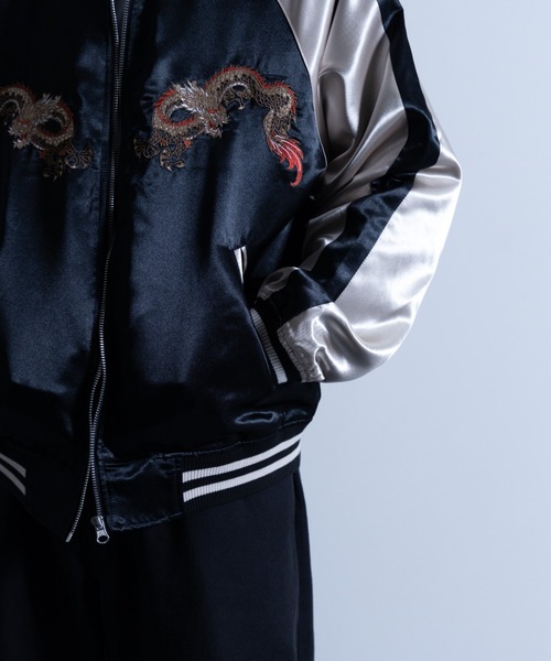 Yahoo!オークション - 「NYLAUS」 スカジャン L ブルー メンズ