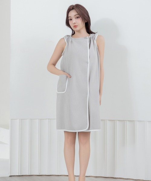 tu-hacci ガウン 拭いて、着て、くるまって。3wayラップタオルワンピース「ミドル丈/ロング丈」 レディース : ZOZOTOWN Yahoo!店 - 通販 - Yahoo!ショッピング