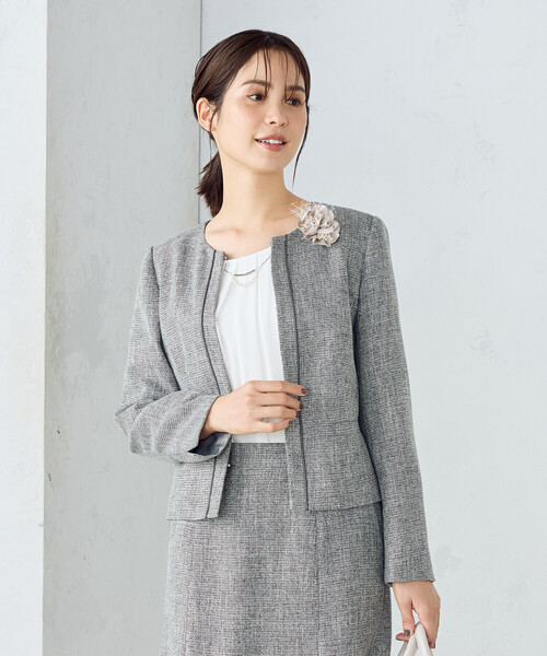 COMME CA ISM 「COMME ISM」 ツイードジャケット MEDIUM グレー レディース : ZOZOTOWN Yahoo!店 - 通販 - Yahoo!ショッピング