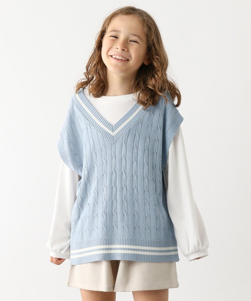 GLOBAL WORK 「GLOBAL WORK」 「KIDS」ノースリーブニット 130cm サックスブルー キッズ : ZOZOTOWN Yahoo!店 - 通販 - Yahoo!ショッピング