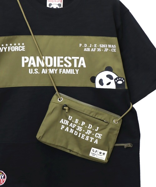 PANDIESTA（パンディエスタ） tシャツ ツイル切替サコッシュ風ポケット